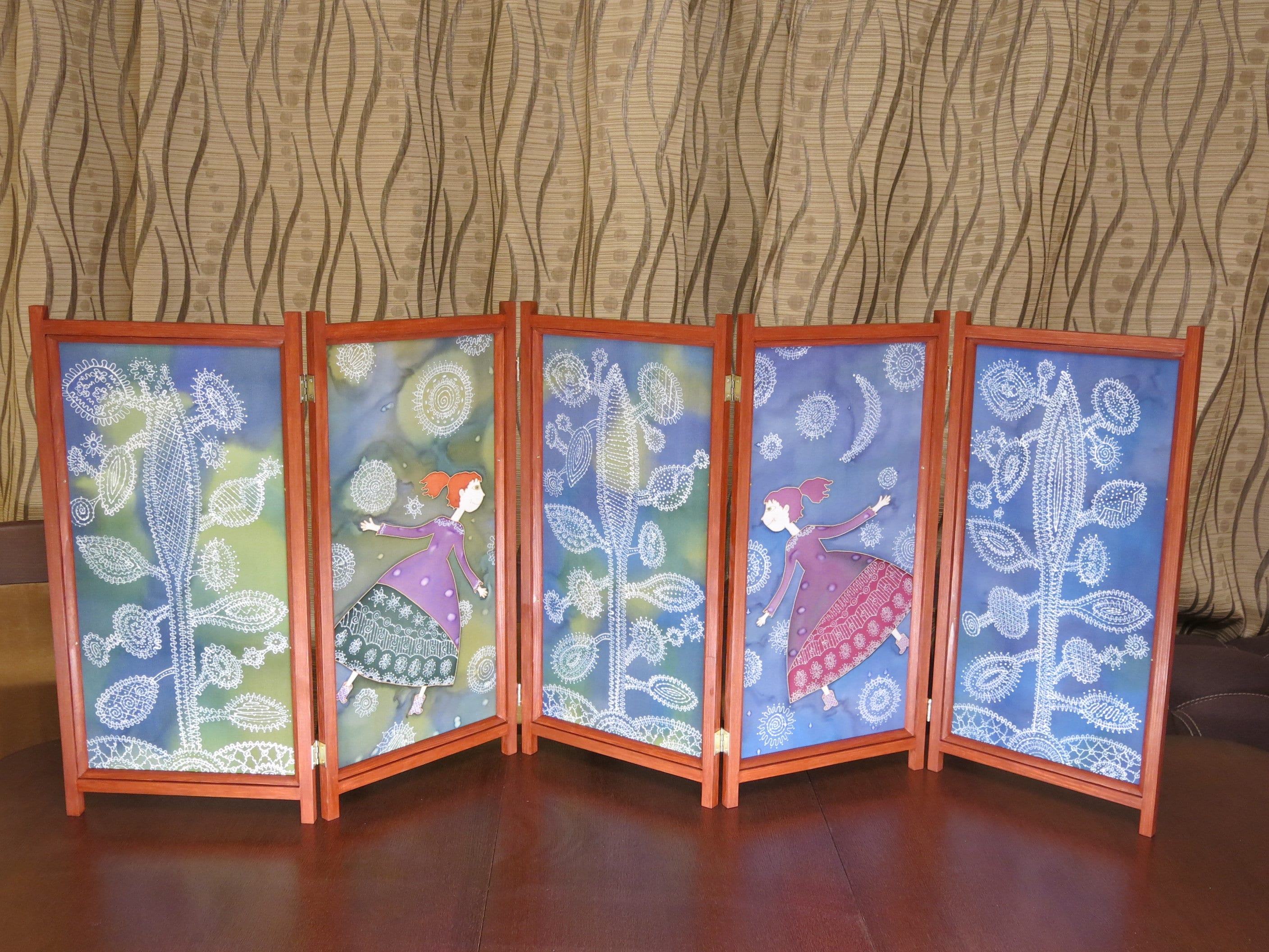 Portable Screen Table Divider. Foling Mini Room Divider. Mini Silk ...