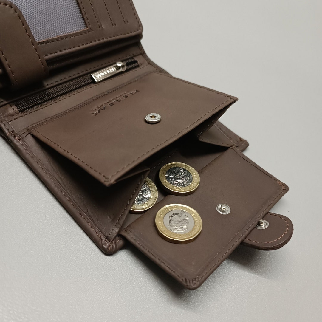 Men's Wallet With Coin Pocket, Handmade Leather Wallet, Personalised ...