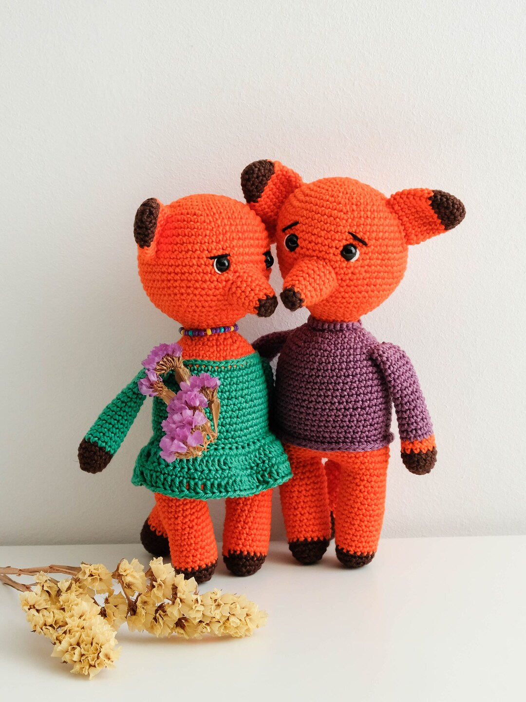 Sweet Crochet Fox Girl, Handmade Fox Toy, Crochet Foxy Doll, Cuddle Fof ...