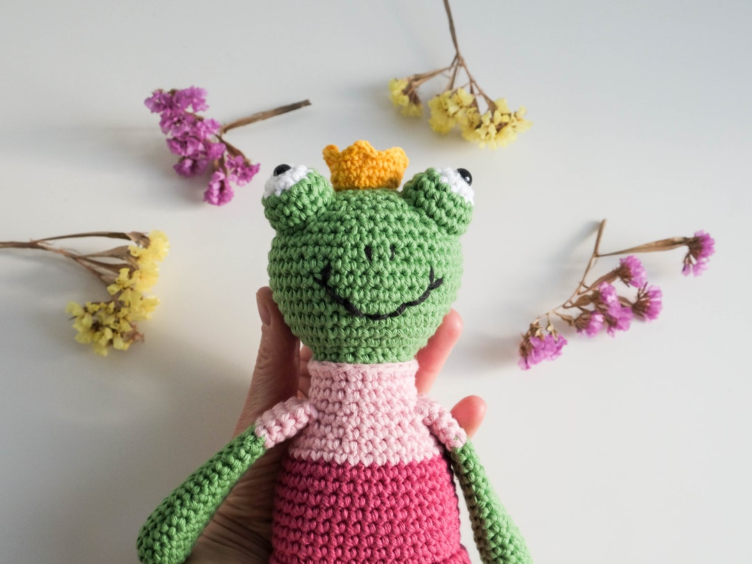 Crochet Frog Toy, Amigurumi Frog, Big Crochet Frog Toy, Handmade Frog ...