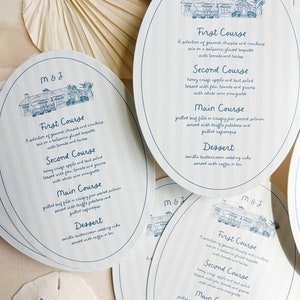 Custom Wedding Menus, Wedding Reception Menus, Oval Wedding Menus ...