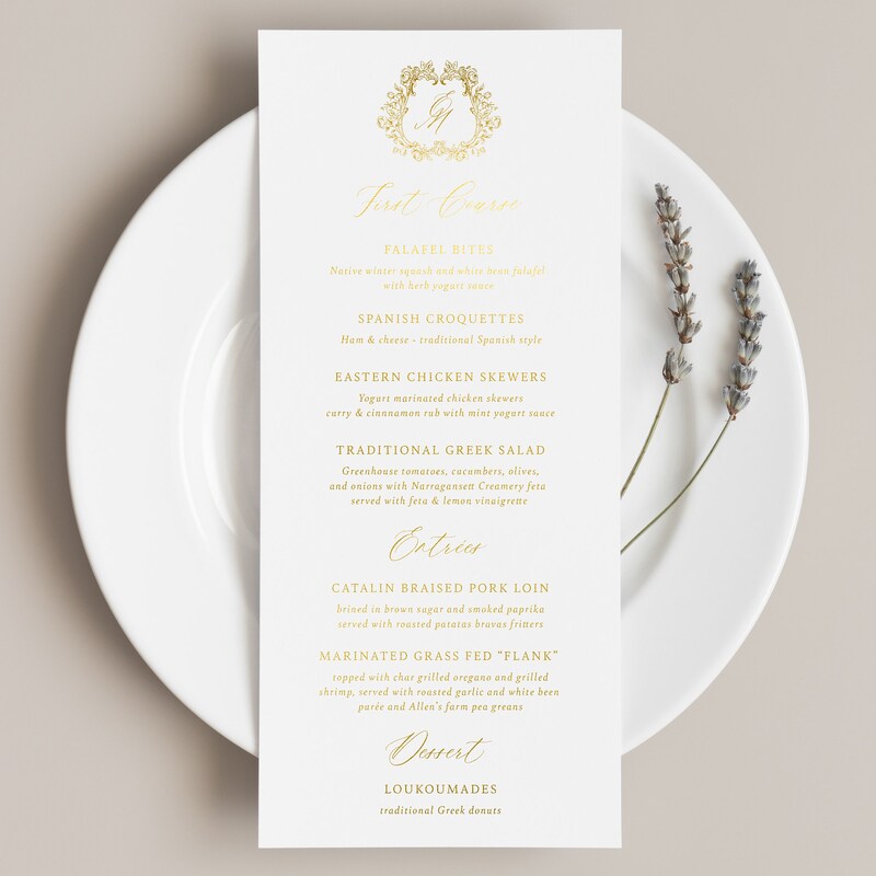 Luxury Menu Cards - Etsy