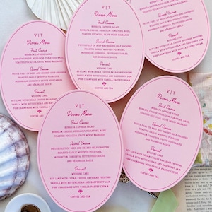 Oval Letterpress Wedding Menus, Wedding Menus, Modern Menus, Custom ...