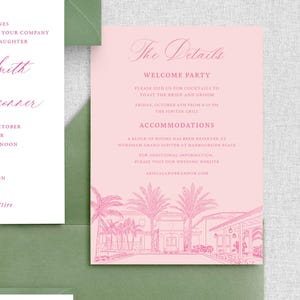 Florida Letterpress Wedding Invitation, Palm Tree Invitations, Wedding ...