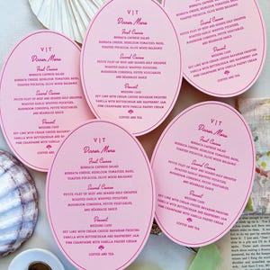 Oval Letterpress Wedding Menus, Wedding Menus, Modern Menus, Custom ...