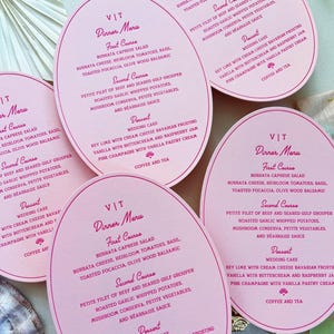 Oval Letterpress Wedding Menus, Wedding Menus, Modern Menus, Custom ...