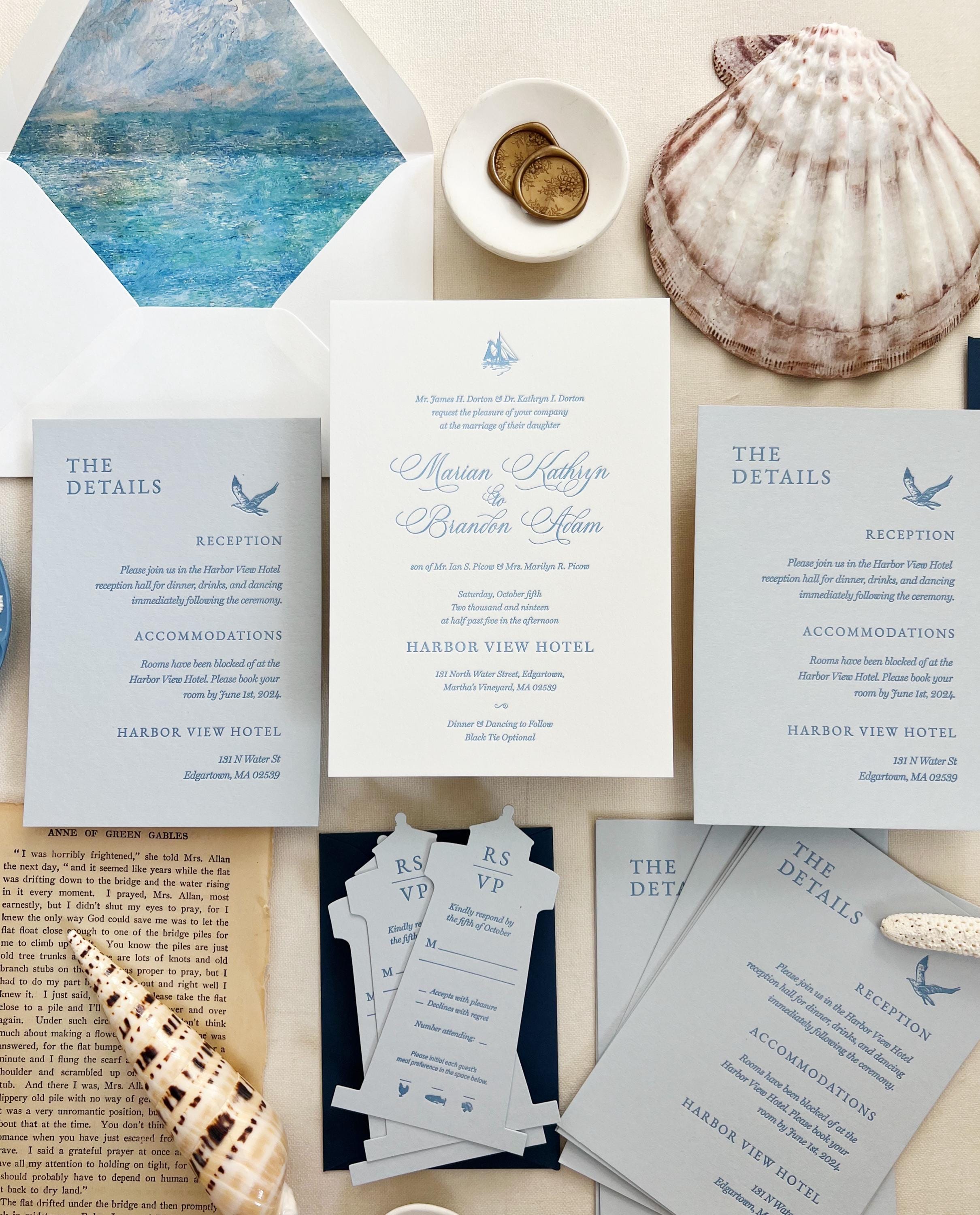 The New England Letterpress Invitation Letterpress Wedding Invitations ...