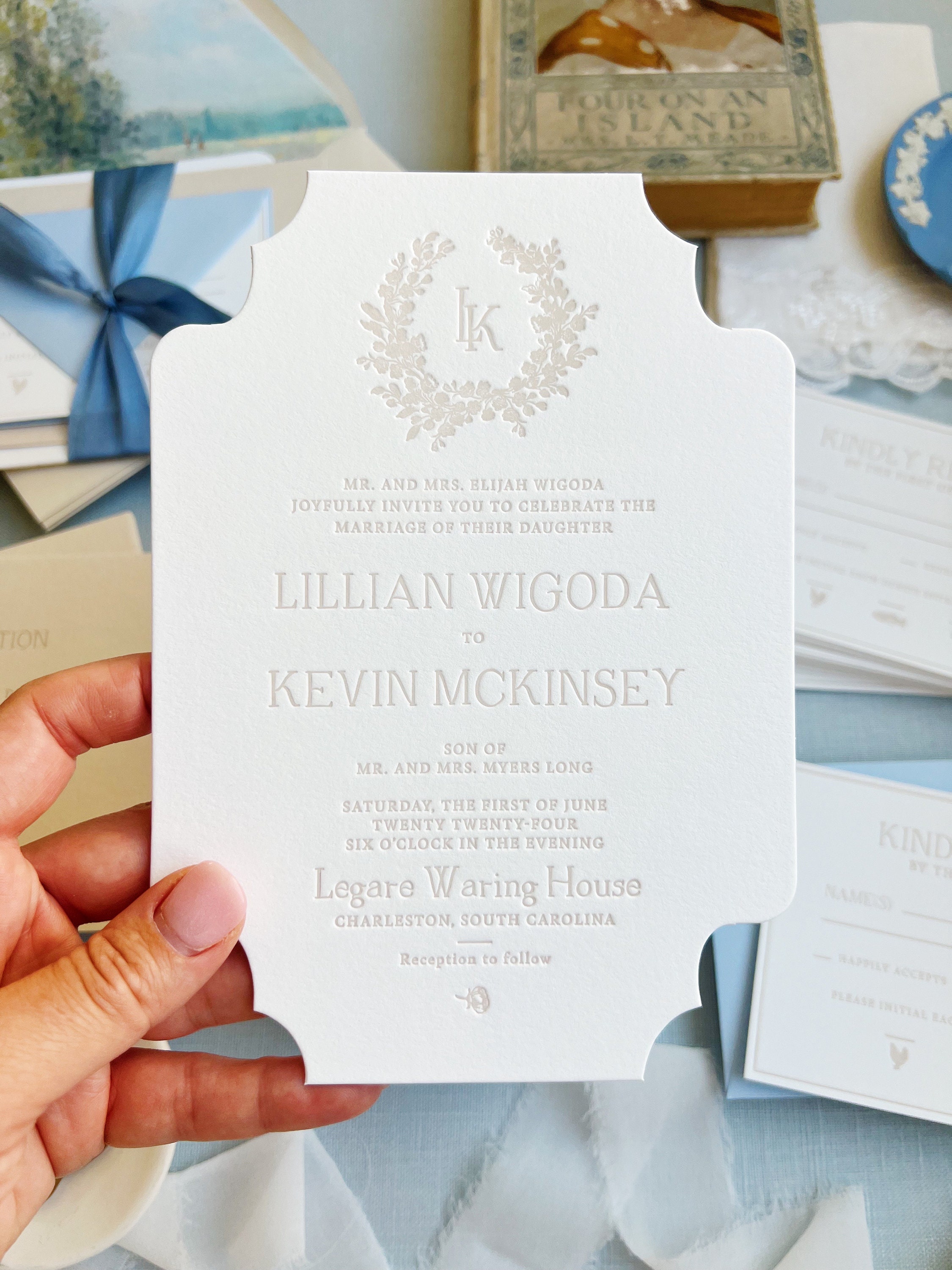 The Rose Letterpress Invitation Suite - Letterpress Wedding Invitations ...