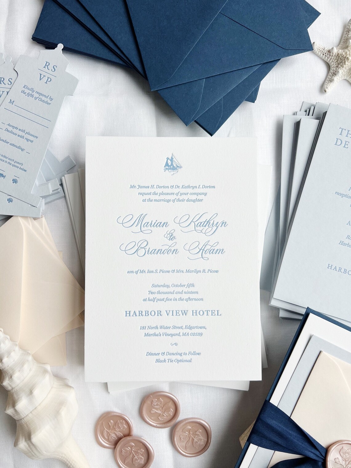 The New England Letterpress Invitation Letterpress Wedding Invitations ...