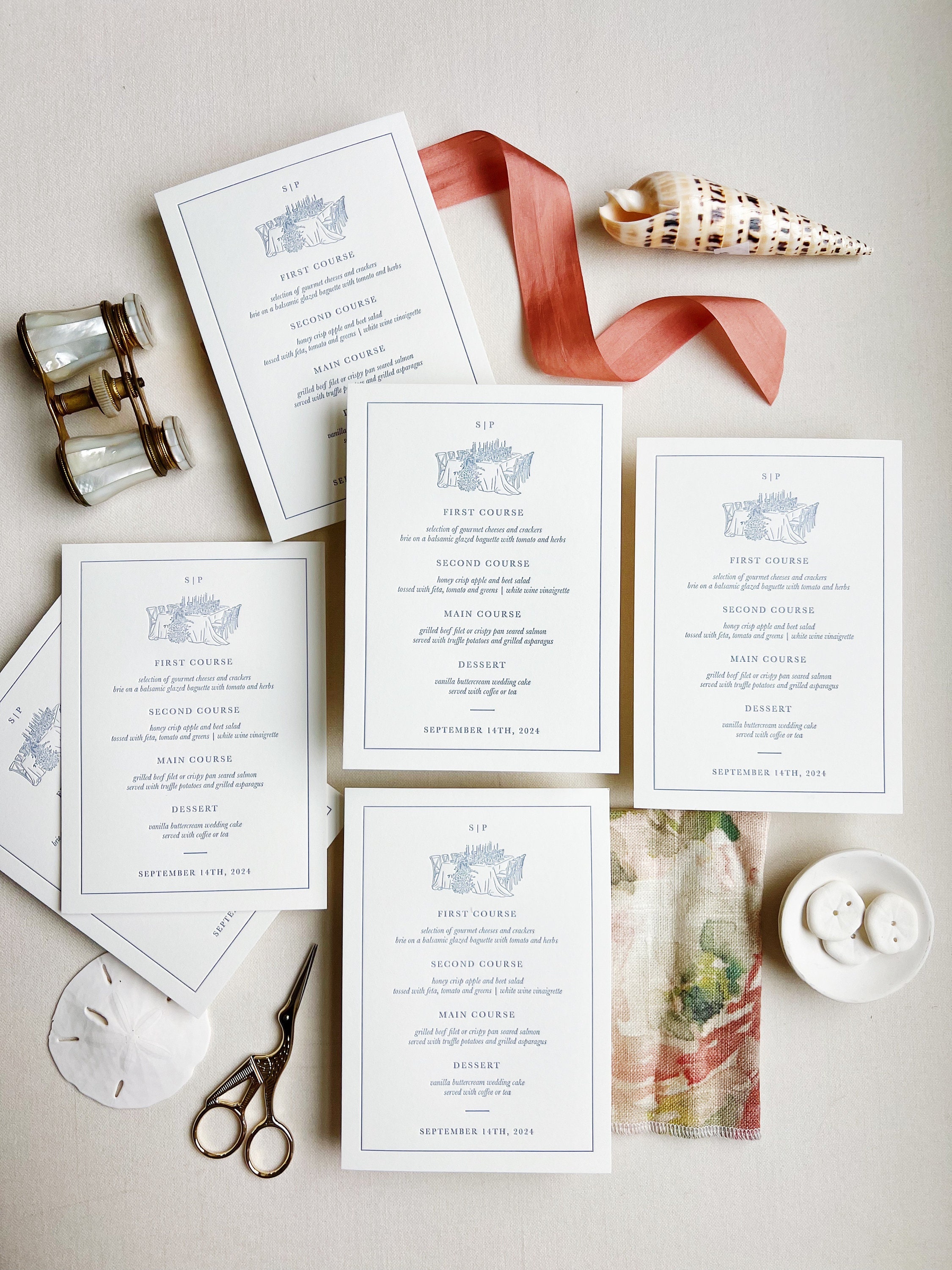 Letterpress Wedding Menu, Wedding Menu, Elegant Menu, Dinner Menu ...