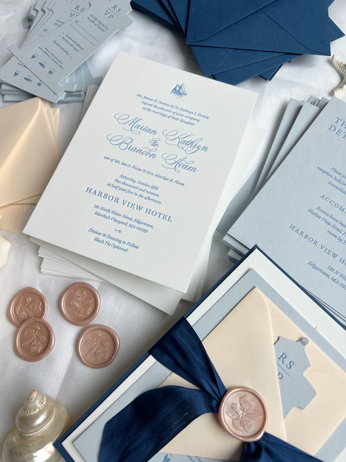 The New England Letterpress Invitation Letterpress Wedding Invitations ...