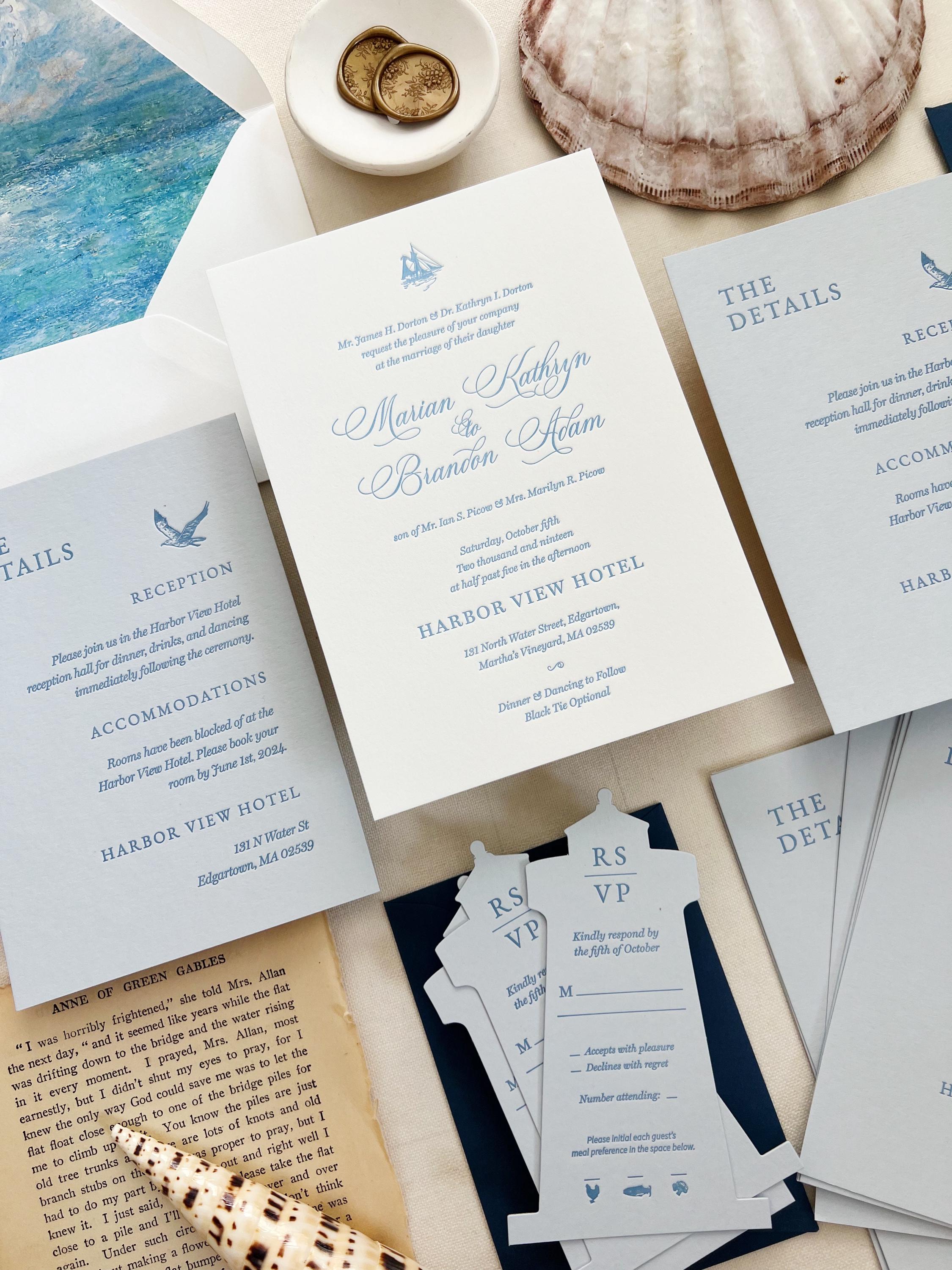 The New England Letterpress Invitation Letterpress Wedding Invitations ...