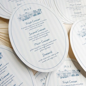 Custom Wedding Menus, Wedding Reception Menus, Oval Wedding Menus ...