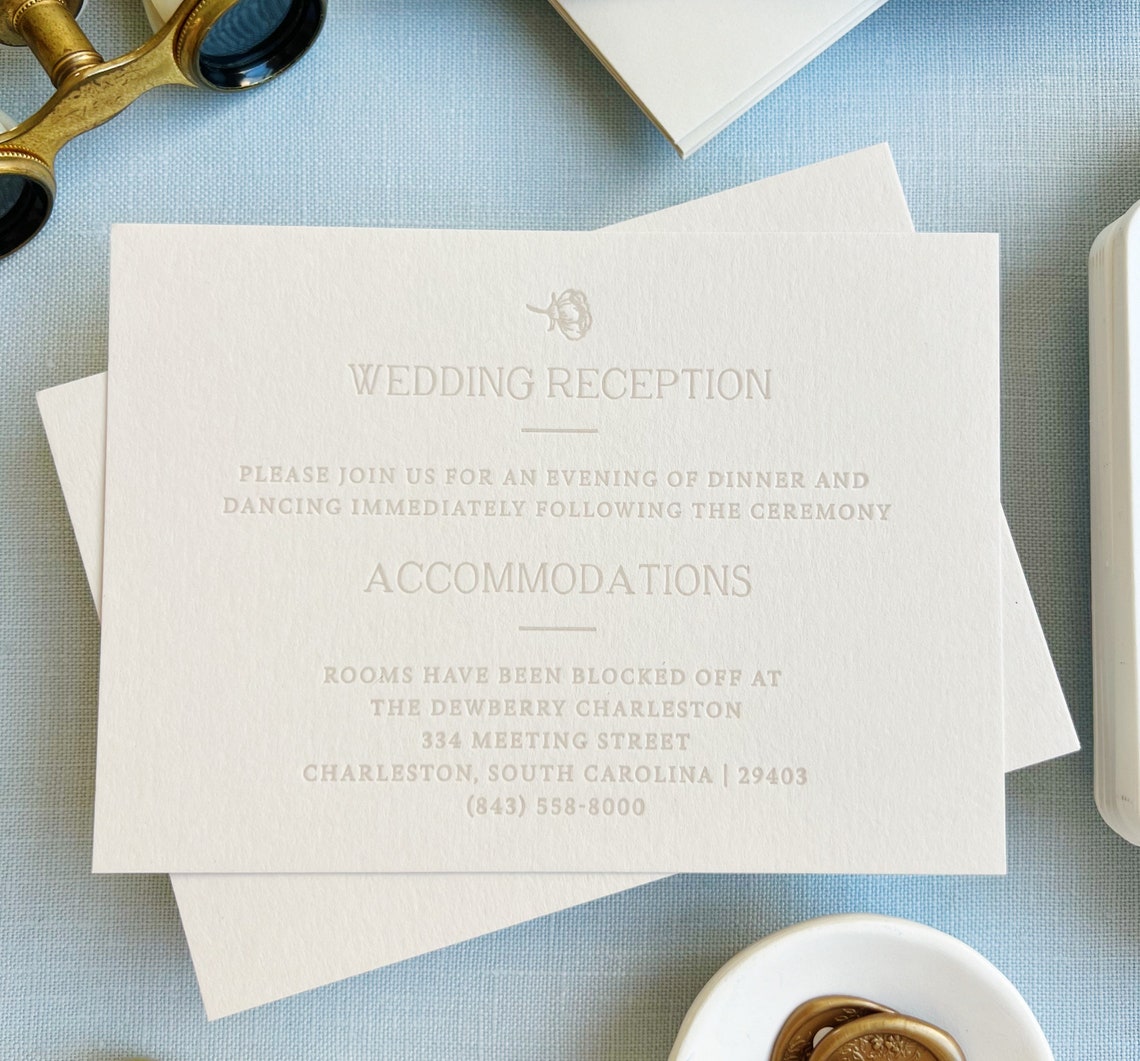 The Rose Letterpress Invitation Suite Letterpress Wedding Invitations ...