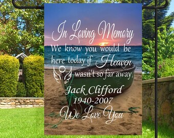 Football Personalized in Memory Flag Cemetery Decoration | Etsy