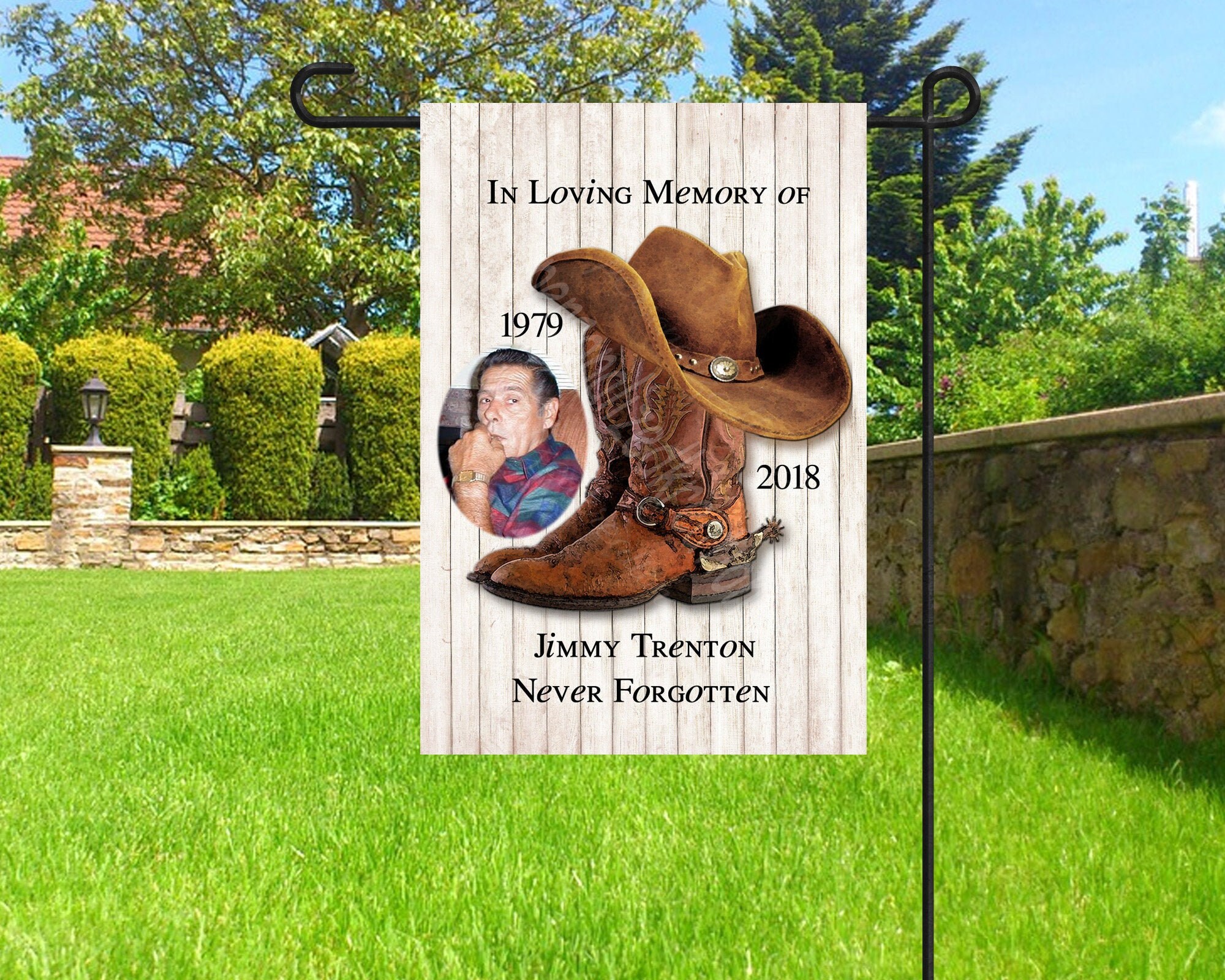 Photo Memorial Flag Personalized Memorial Flag Cemetery - Etsy Singapore