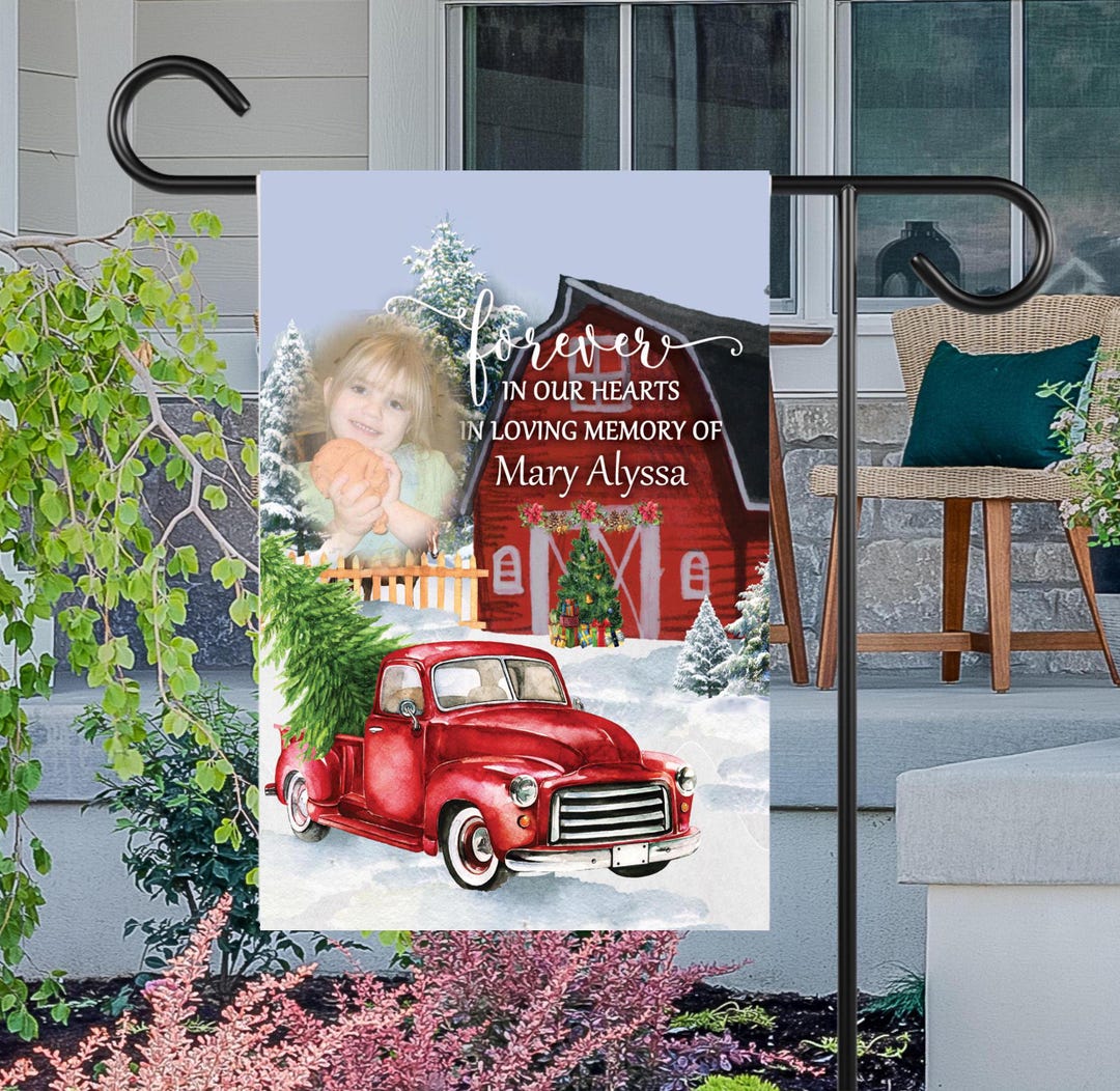 Christmas Memorial Photo Flag, in Memory Garden Flag, Holiday Garden ...