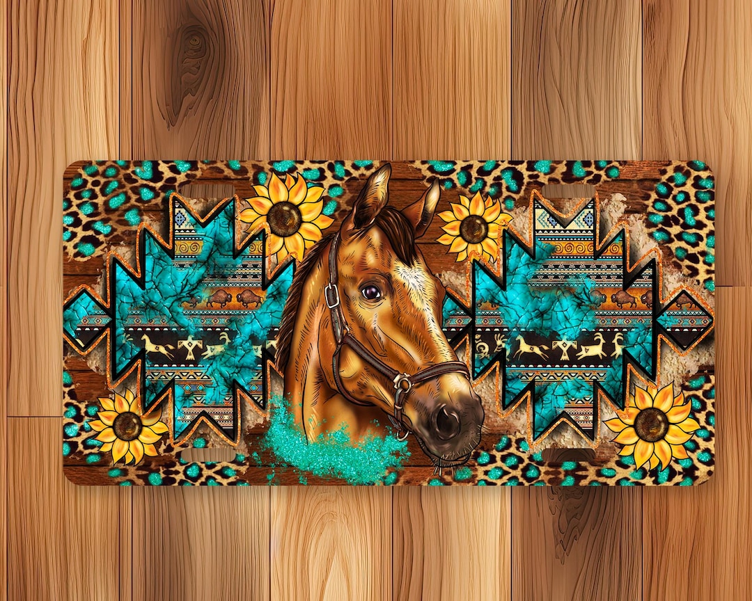 Western Horse License Plate, Rustic Farmhouse Car Tag, Horse Auto Decor ...