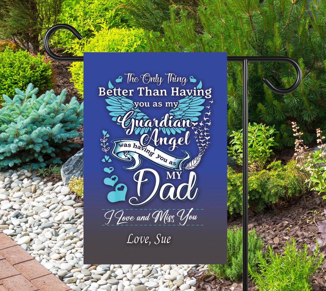 Personalized Memorial Garden Flag, in Memory of Dad, Guardian Angel ...