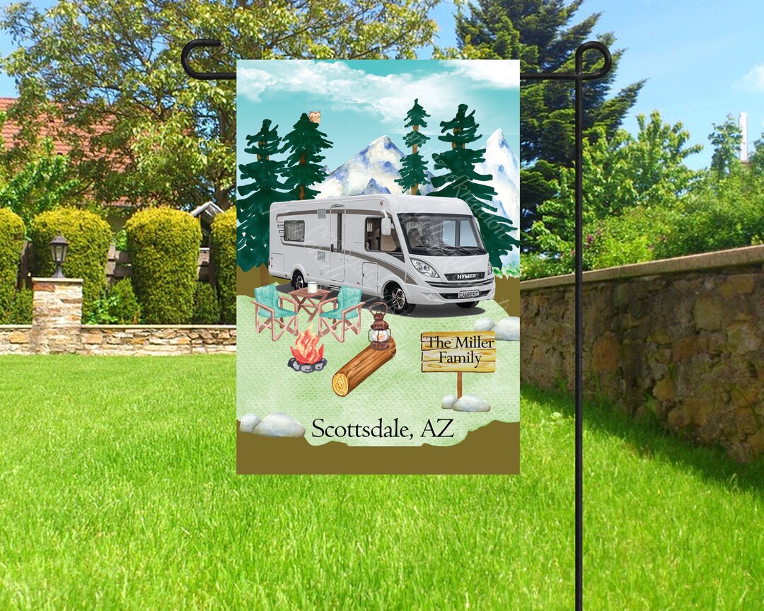 Personalized Camping Flag, Campsite Flag, Campsite Motorhome Flag ...