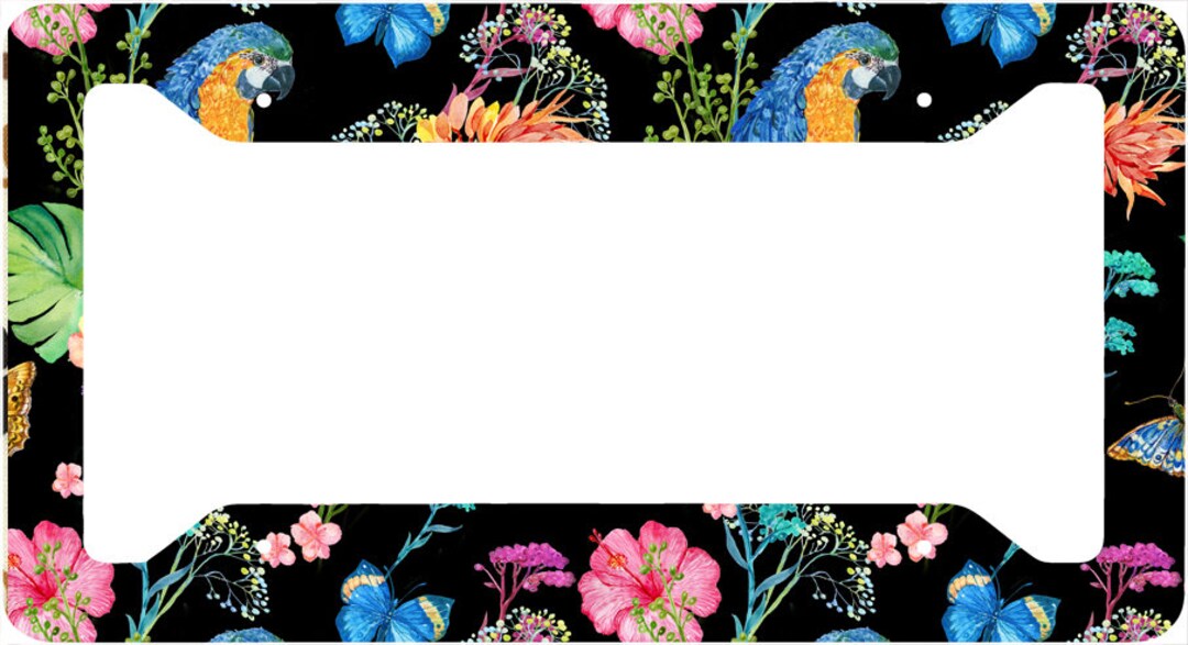 Personalized Tropical Bird License Plate Frame Floral - Etsy