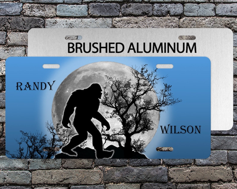 Bigfoot License Plate - Moonlit Sasquatch Design - Unique Car ...