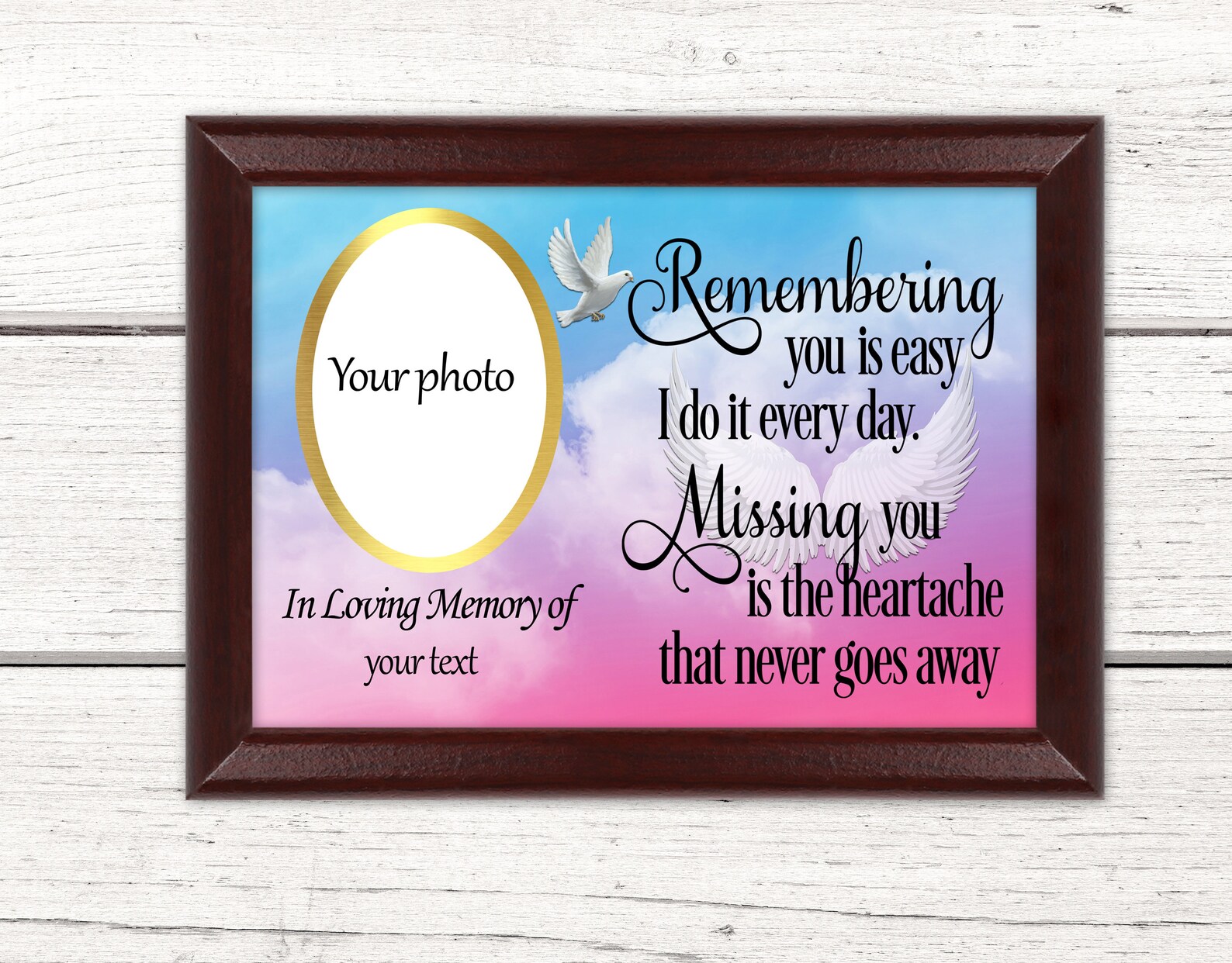 Photo Plaque in Loving Memory Plaque Photo Memorial Plaque | Etsy