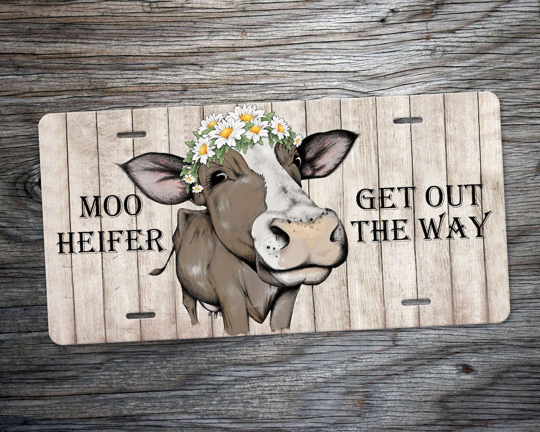 Cow License Plate Personalized License Plate Front License - Etsy
