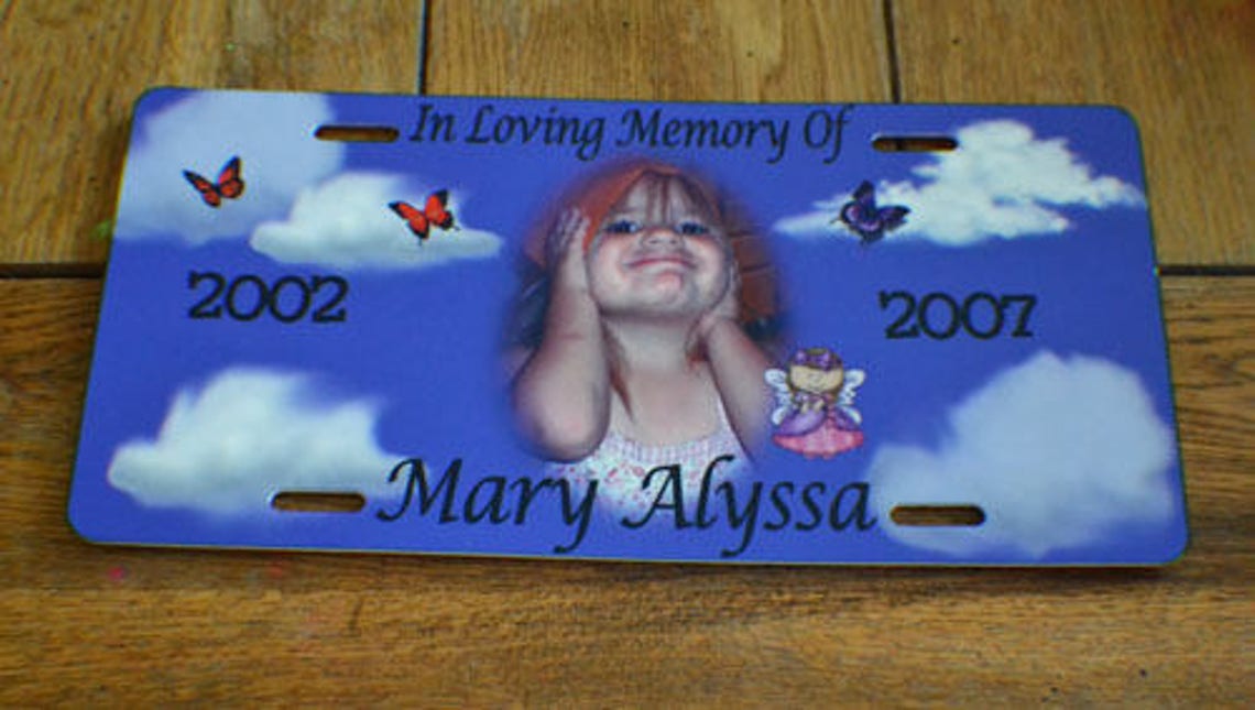Personalized Memorial License Plate in Memory Photo License - Etsy