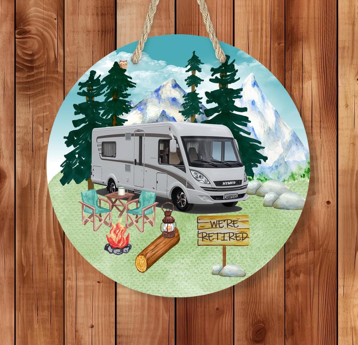 Personalized Forest Camping Sign – Custom Family Name, Vintage Camper ...