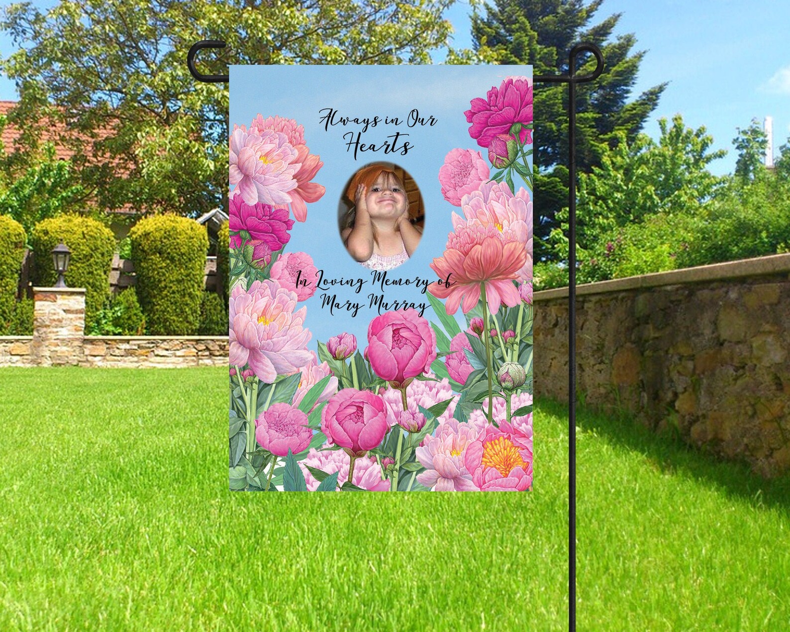 Photo Memorial Flag in Memory Personalized Flag Sympathy | Etsy