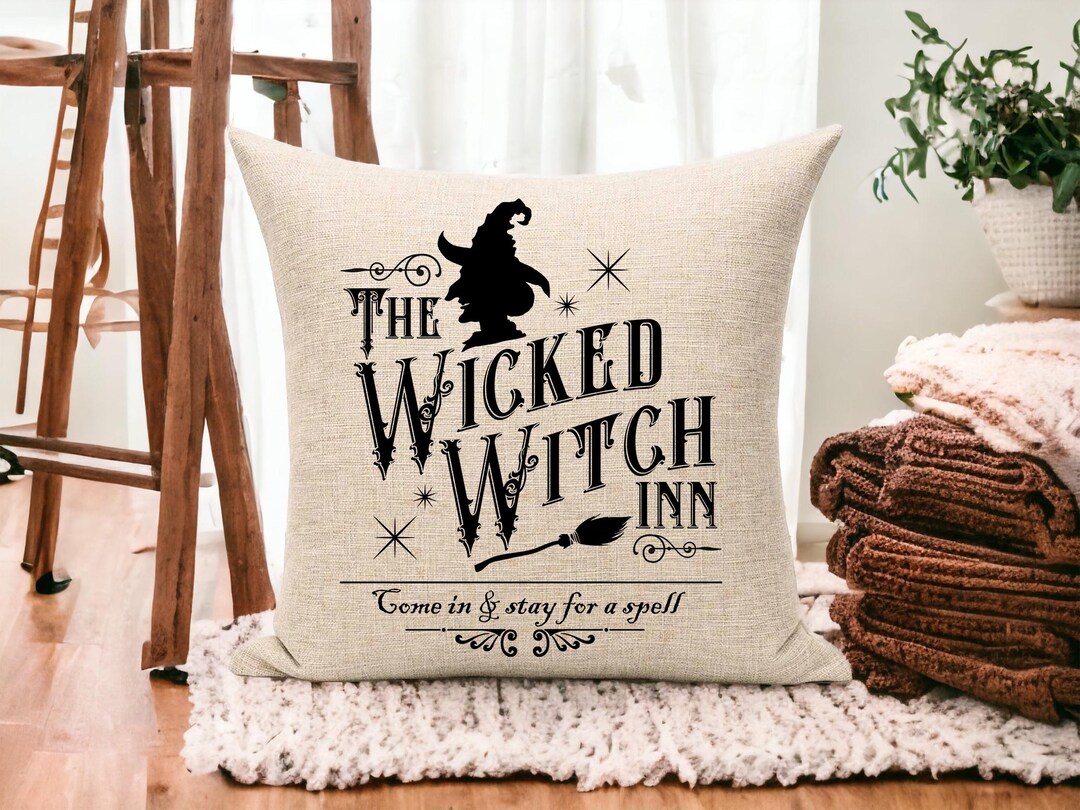 Halloween Themed Wicked Witch Inn Decorative Throw Pillow - Spooky ...