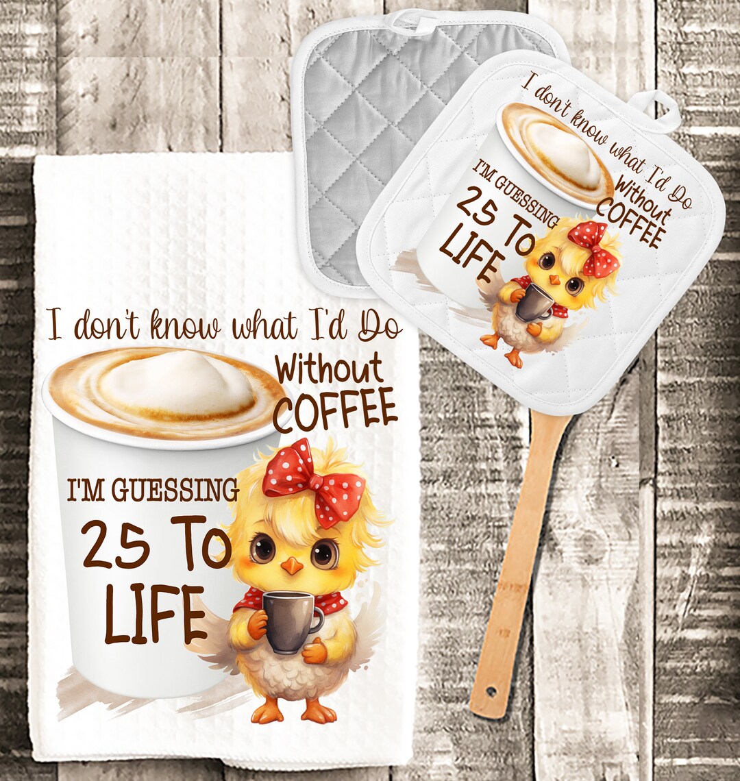 Coffee Lover Gifts - Funny Kitchen Towel - Coffee Kitchen Decor ...