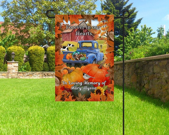 In Loving Memory Personalized Fall Flag Remembrance Fall - Etsy