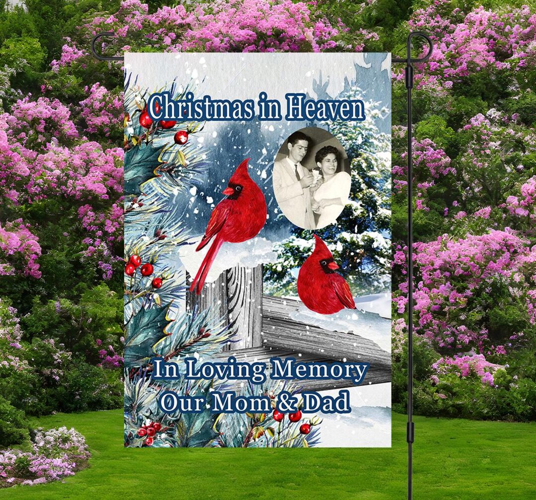 Personalized Memorial Garden Flag, Christmas in Heaven Flag, in Loving ...