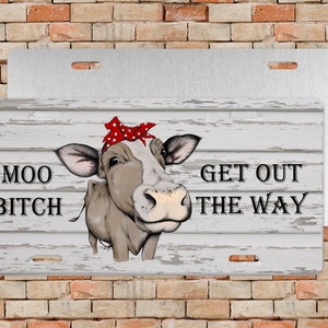 Cow License Plate, Personalized License Plate, Front License Plate ...