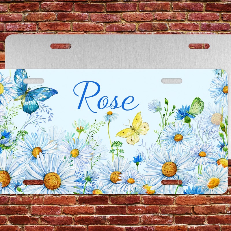 Floral License Plate - Etsy