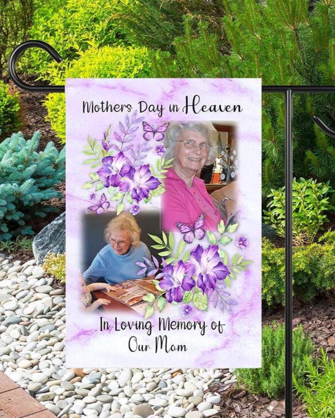 Personalized Memorial Mothers Day Garden Flag, Custom Photo Memory Flag ...