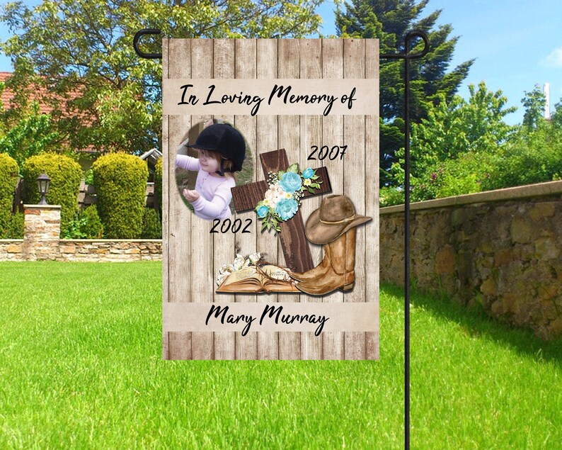 In Memory Garden Flagloss of Loved One Flag Personalized - Etsy