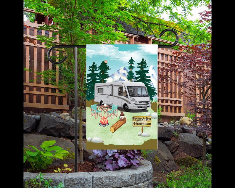 Personalized Camping Flag, Campsite Flag, Campsite Motorhome Flag ...