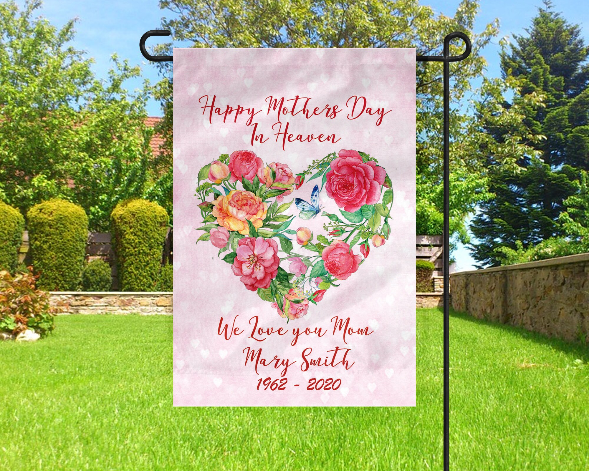 Personalized In Memory Flag Cemetery Decoration Memorial | Etsy