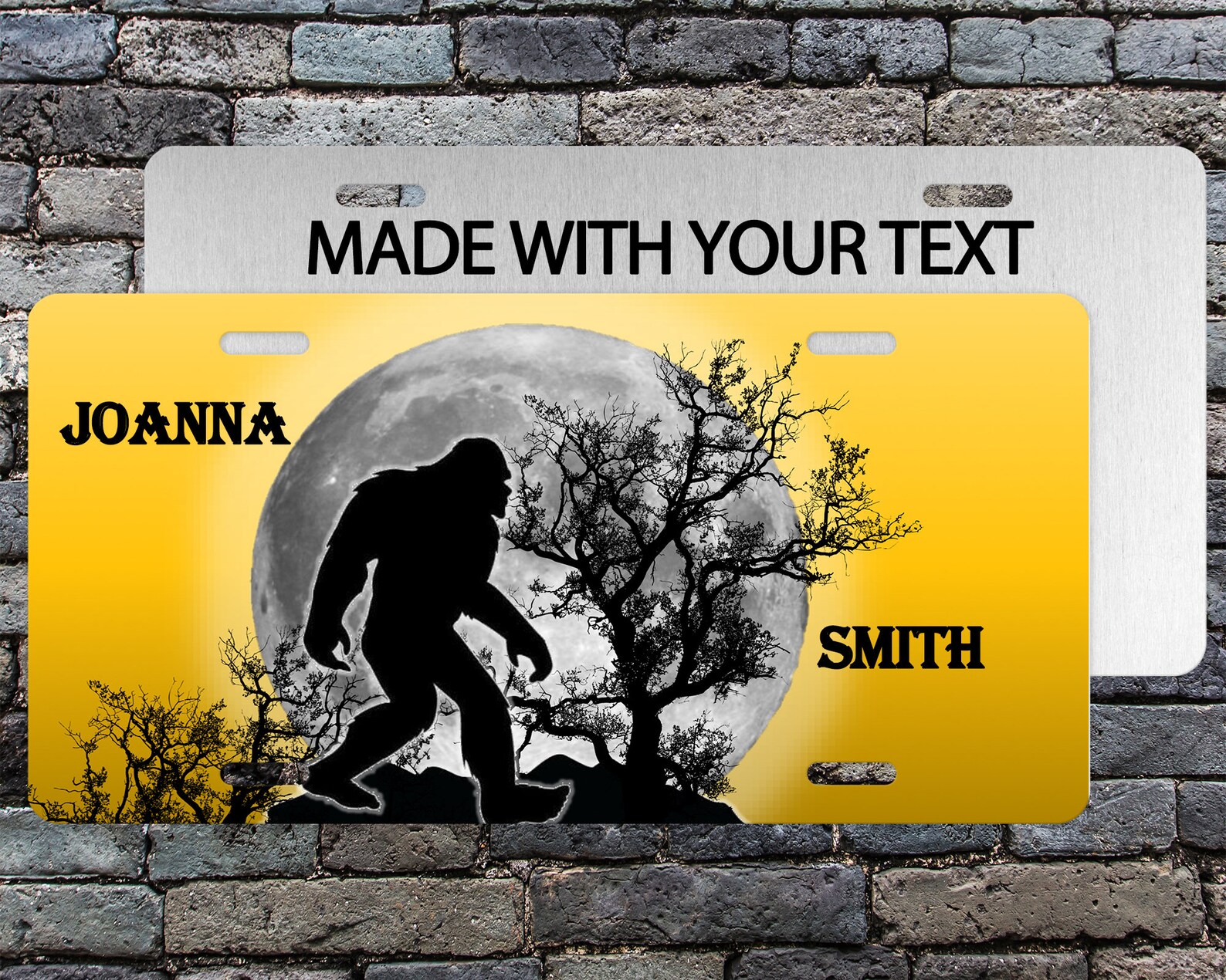 Bigfoot License Plate - Moonlit Sasquatch Design - Unique Car ...