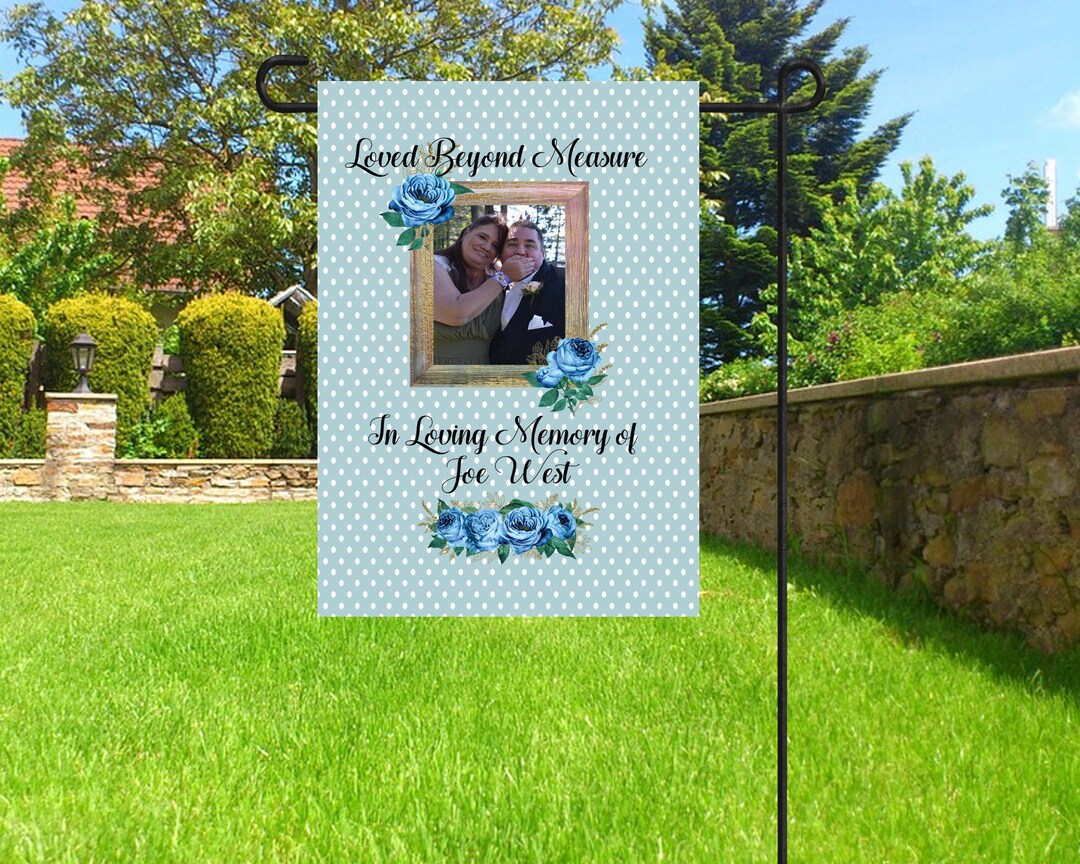 In Memory Photo Flag, in Memory Personalized Flag, Cemetery Decorations ...
