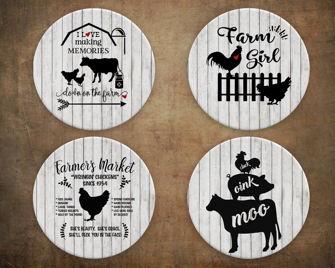 Farmhouse Style Coasters Farm Coasters Farmhouse Decor Home - Etsy