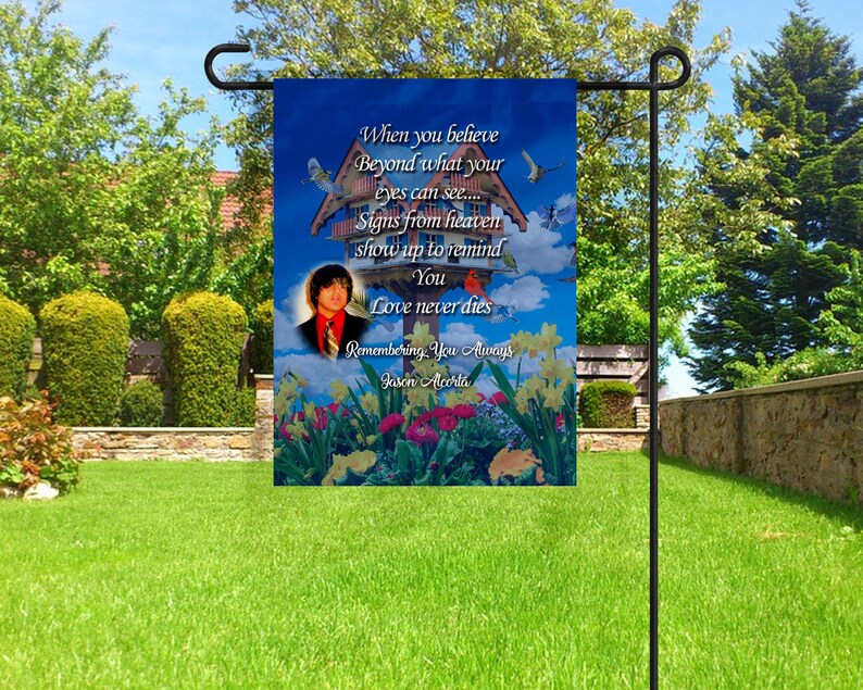 Personalized Memorial Garden Flag Photo in Memory of Flag - Etsy