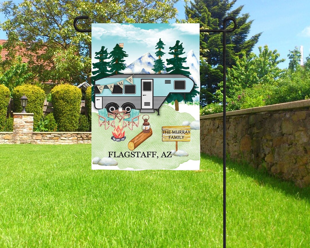 Camping Personalized Flag, Welcome to Our Camp Flag, Campsite Decor ...
