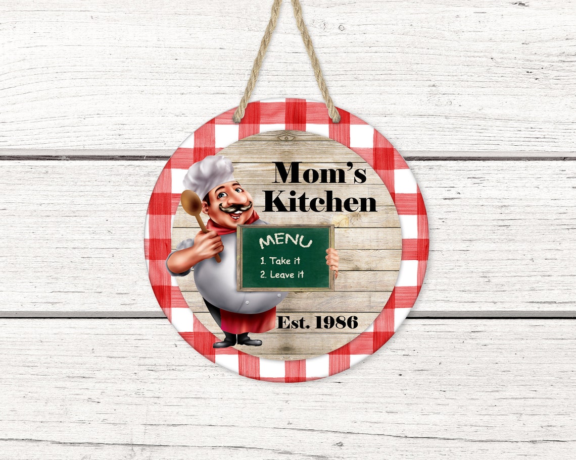 Kitchen Chef Sign. Personalized Chef Kitchen Sign Moms - Etsy