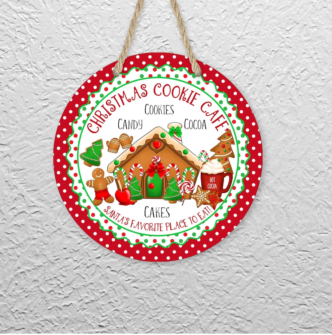 Christmas Cookie Cafe Sign, Christmas Home Decor, Christmas Cookies ...