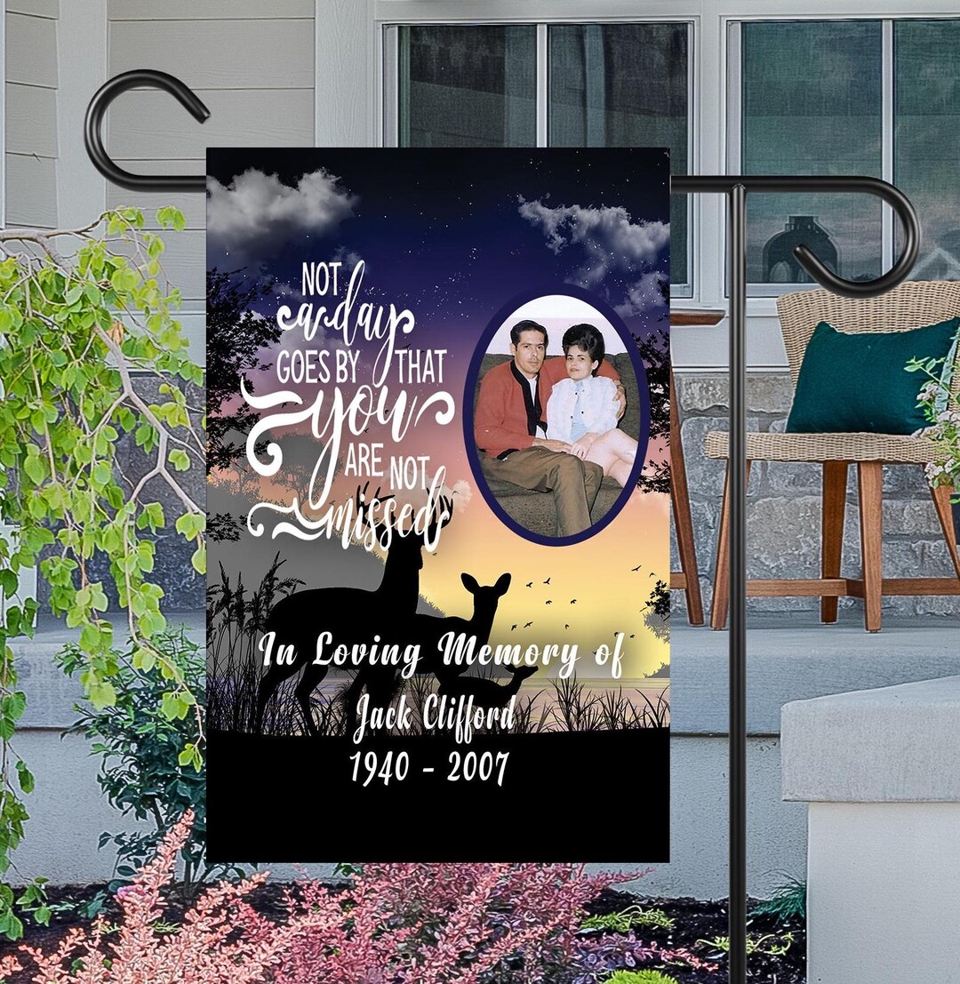 Memorial Photo Flag, in Memory Flag, Sympathy Flag, Remembrance Banner ...