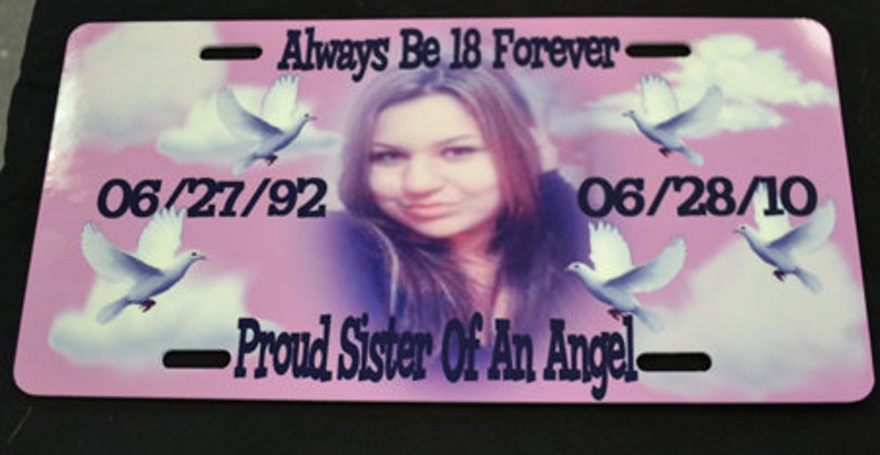 Personalized Memorial License Plate in Memory Photo License - Etsy